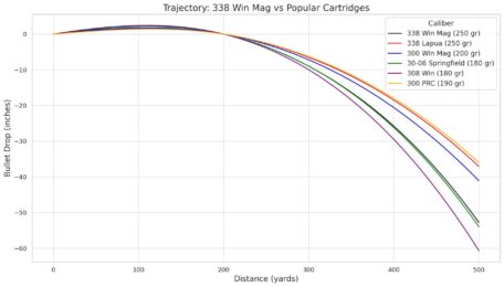338 Win Mag vs 5 Popular Cartridges (Ballistic Tables and Graphs)